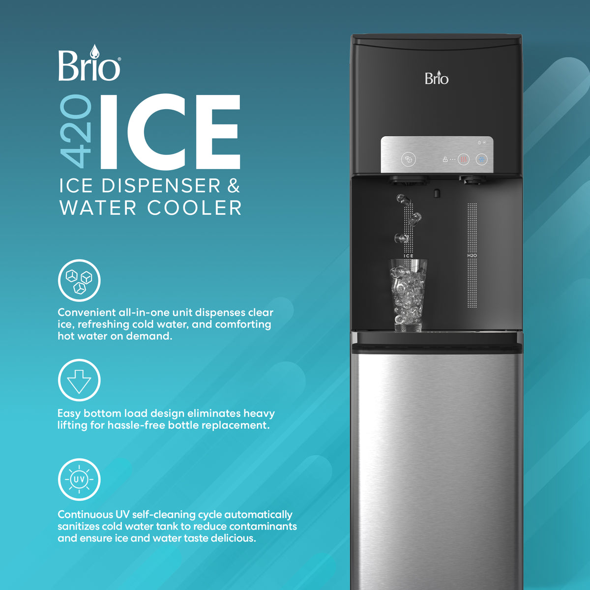 Brio 420 Ice Dispenser & Bottom Load Water Cooler | Brio – Brio Water