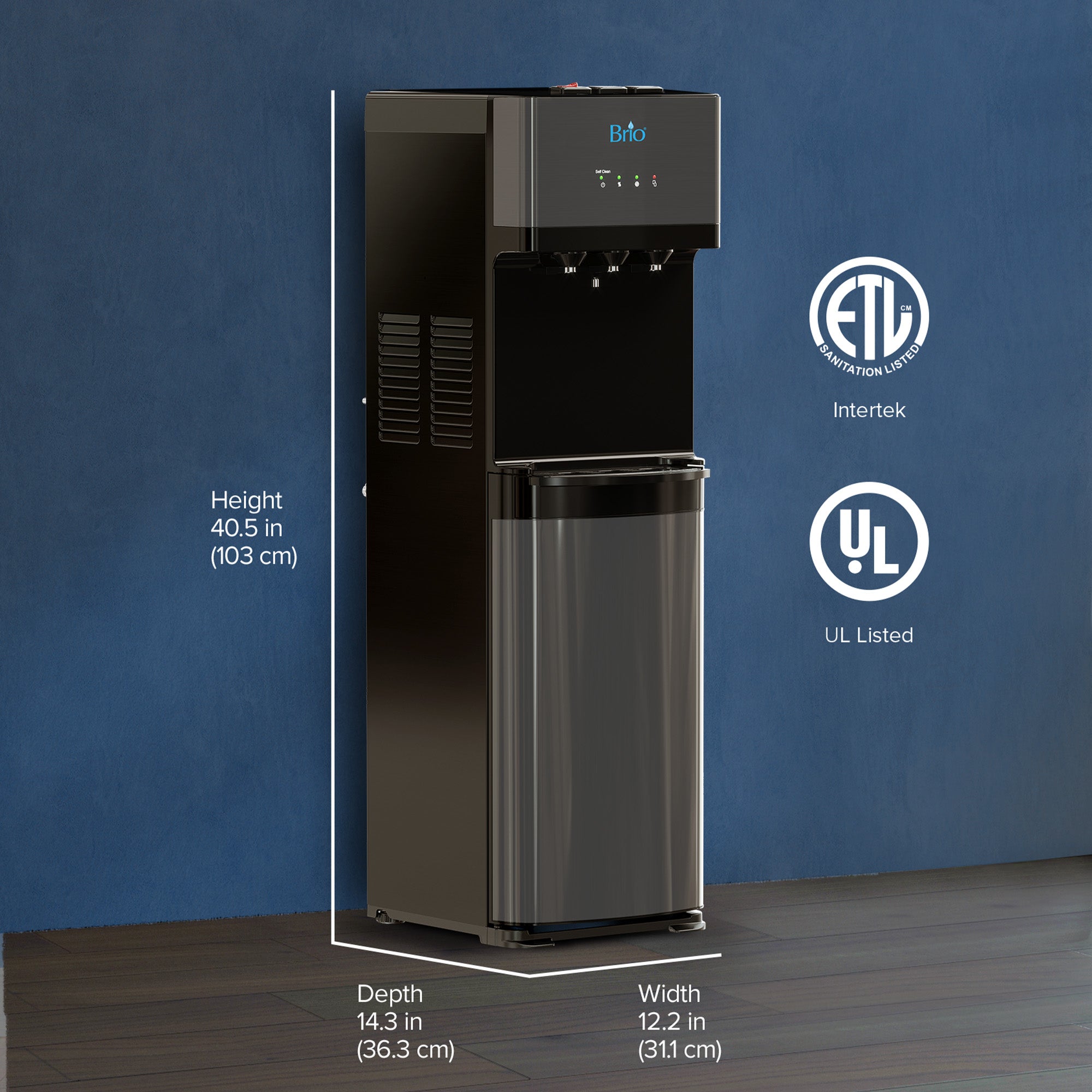 500 Series No-Line Bottom Load Water Cooler, Black | Brio – Brio Water