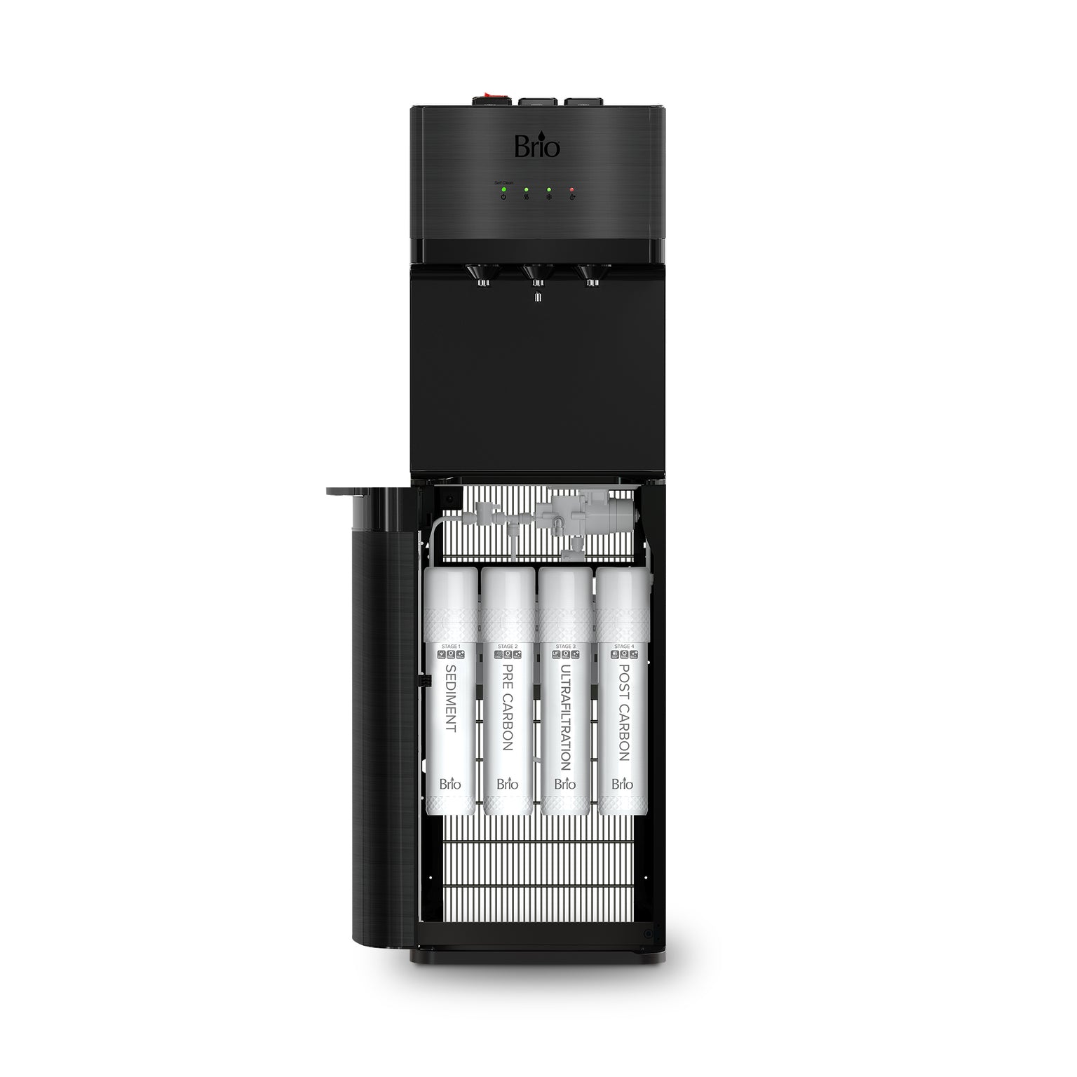 Brio Tri Temp 4 Stage Bottleless Water Cooler - Black | Brio – Brio Water