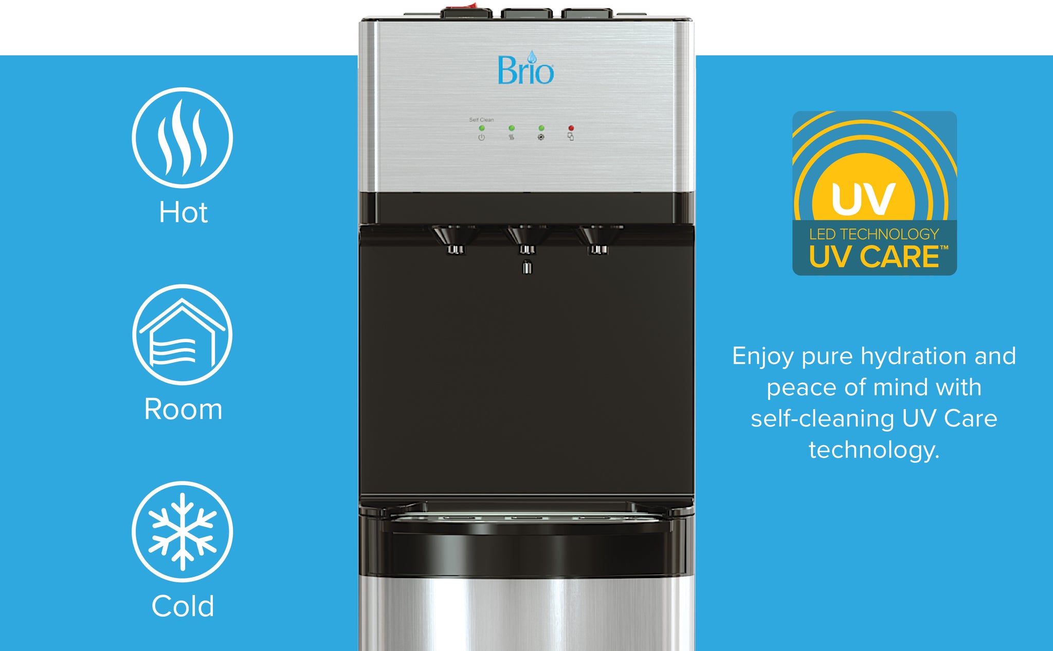 Brio Tri-temp 4-stage Point of Use Bottleless Water Cooler – Brio Water
