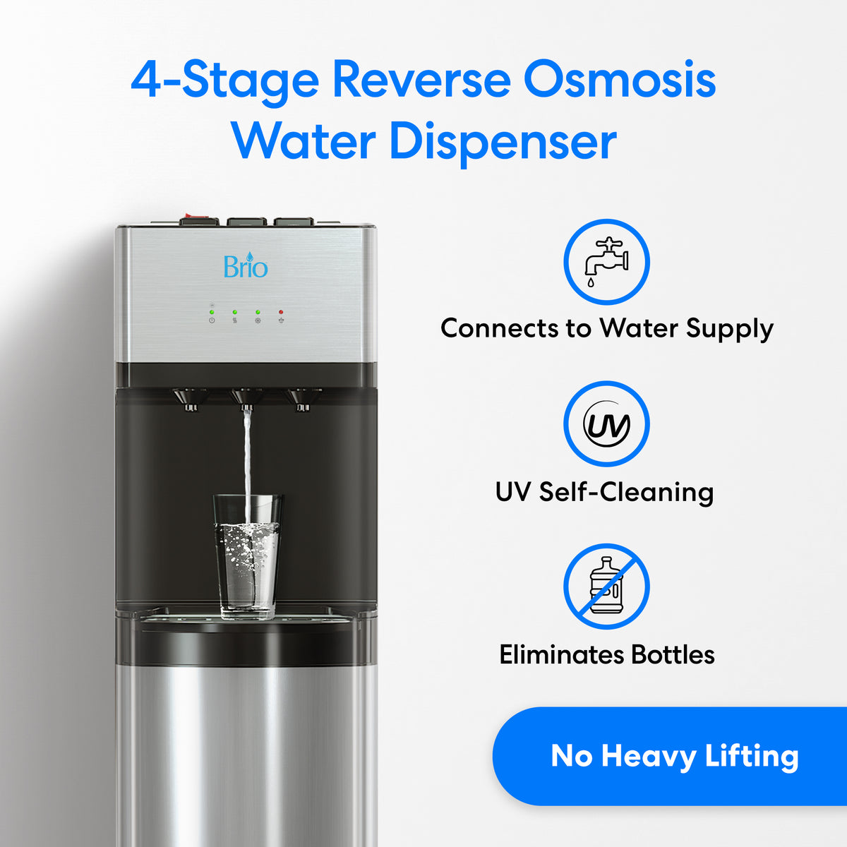 Brio 500 Series 4-Stage Reverse Osmosis Stainless Bottleless Water Coo – Brio Water