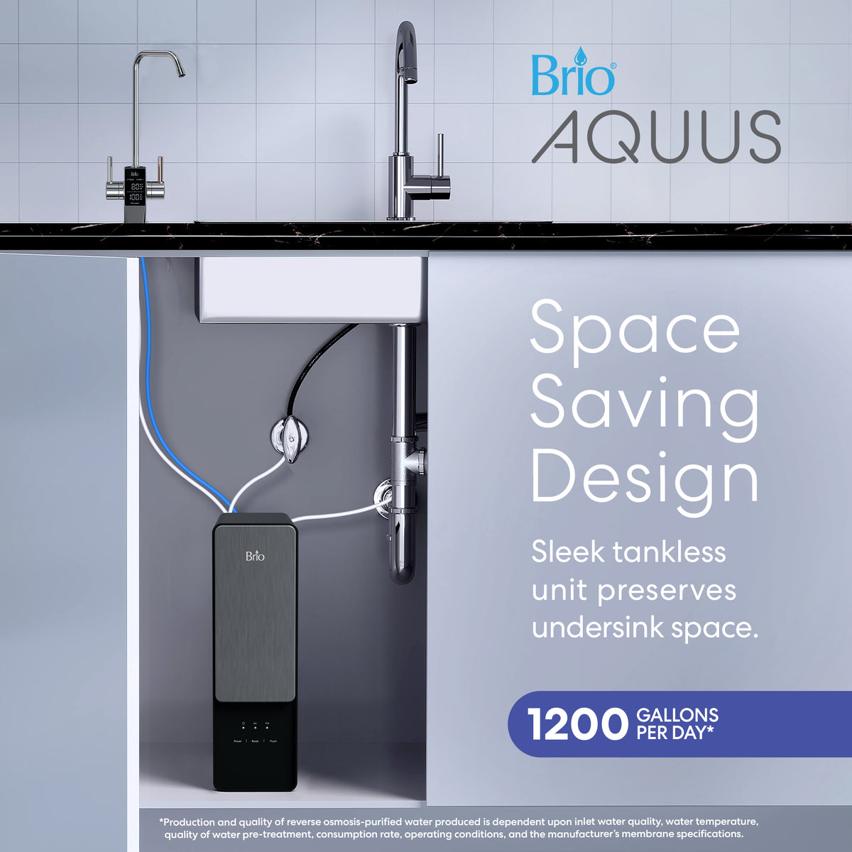 Brio AQUUS Tankless RO Undersink Filtration System 1200 GPD – Brio Water