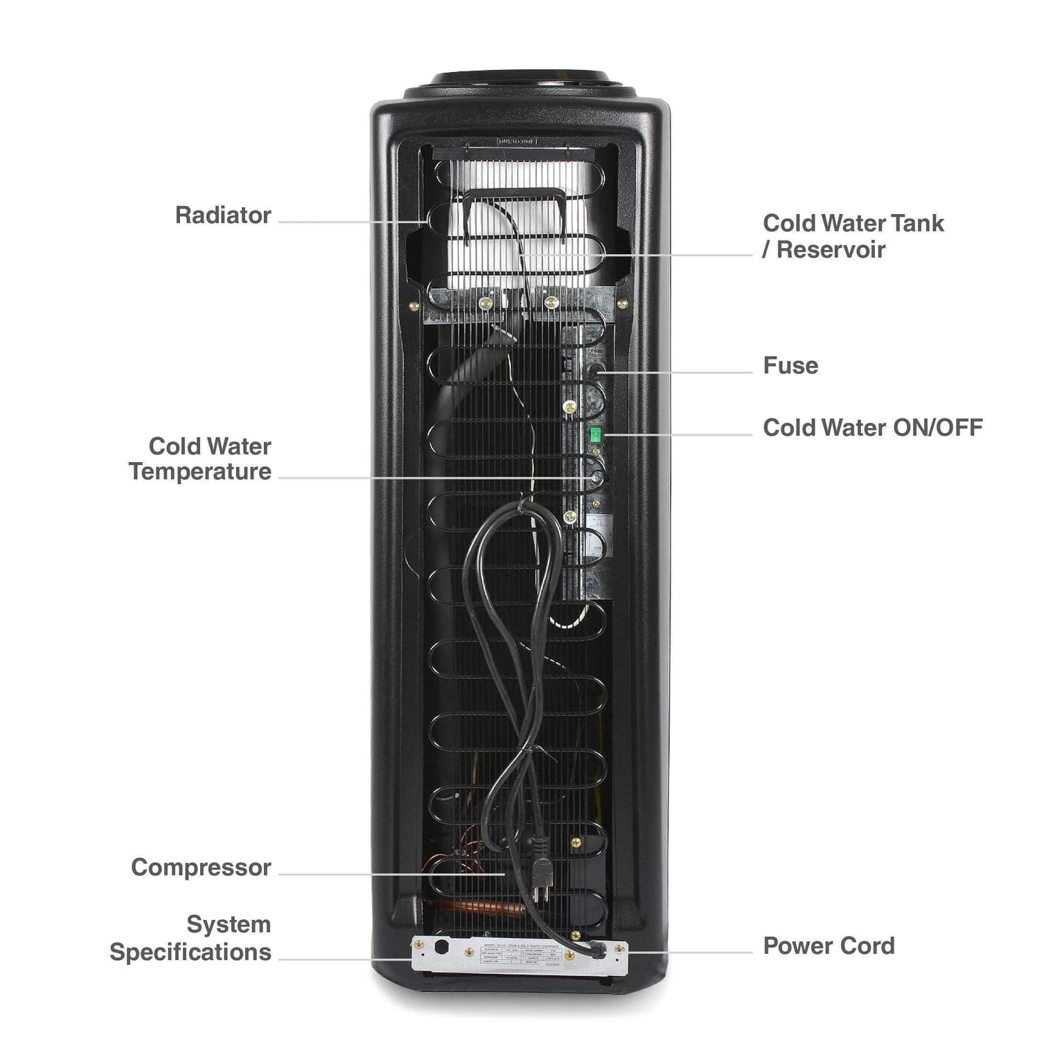 Brio Cold & Room Temp, Top-Load Water Cooler Dispenser, Black – Brio Water