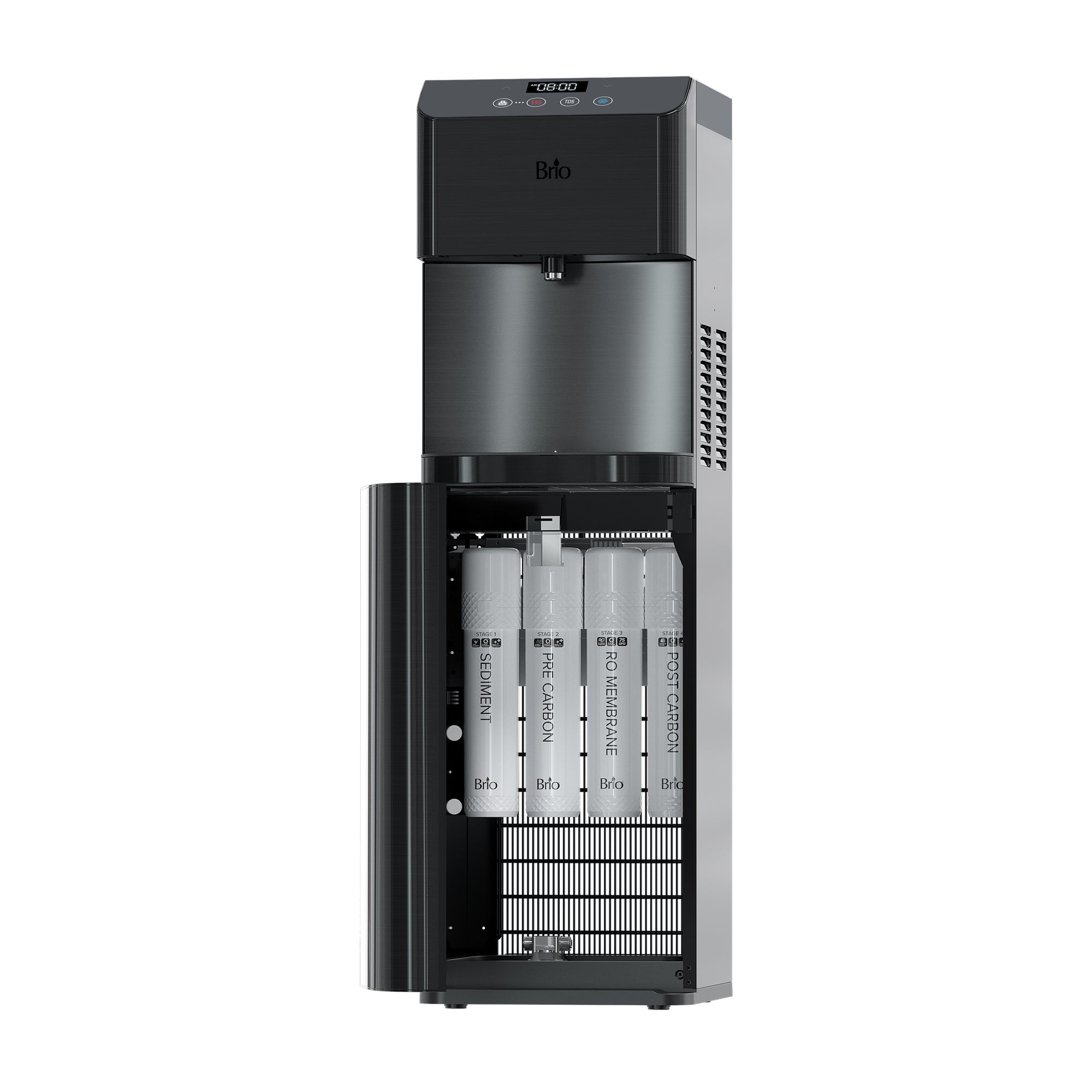 Brio Moderna 4-Stage Reverse Osmosis Bottleless Water Cooler - Black – Brio Water