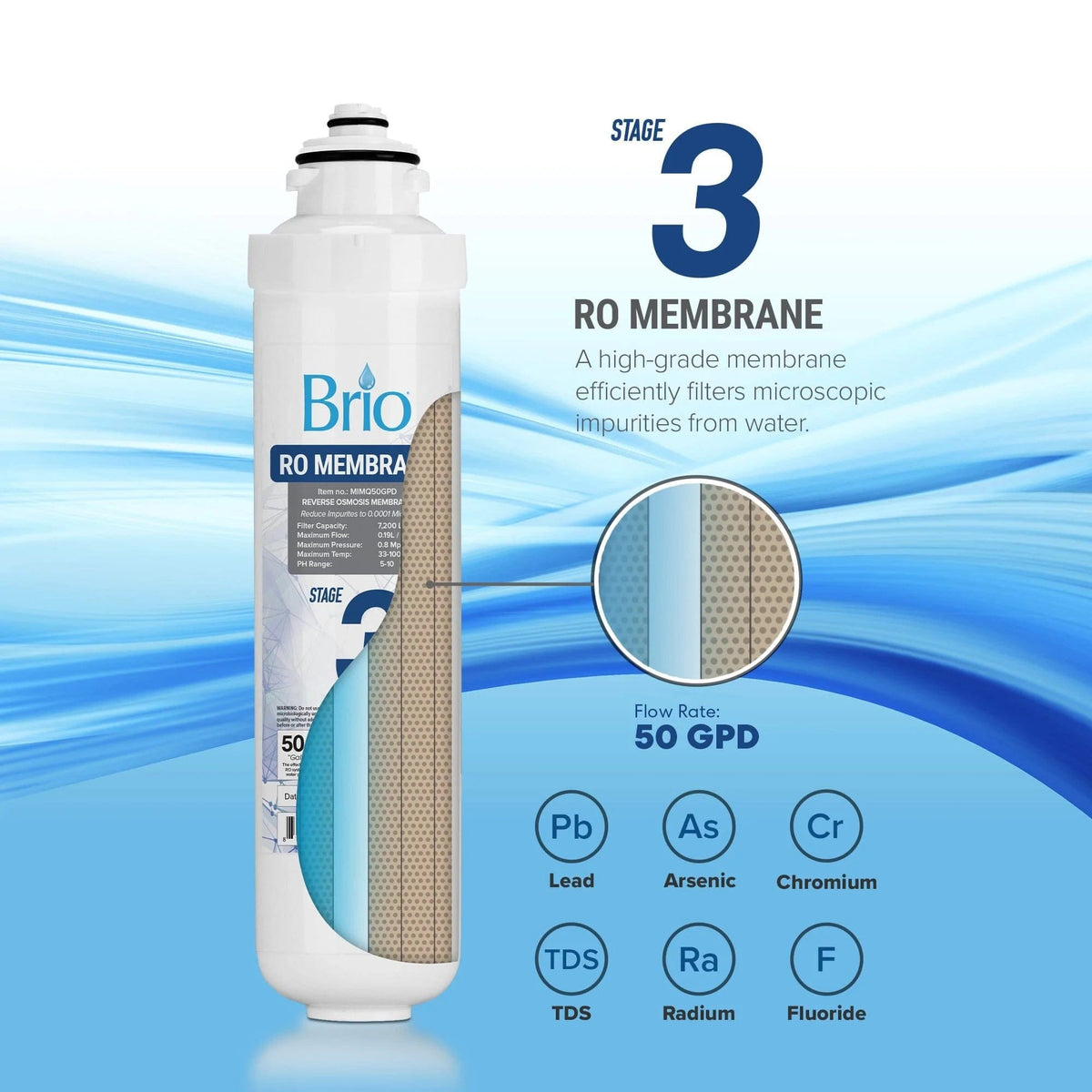 Brio Stage 3 RO Membrane Filter – CLPOURO420SCV2 – Brio Water