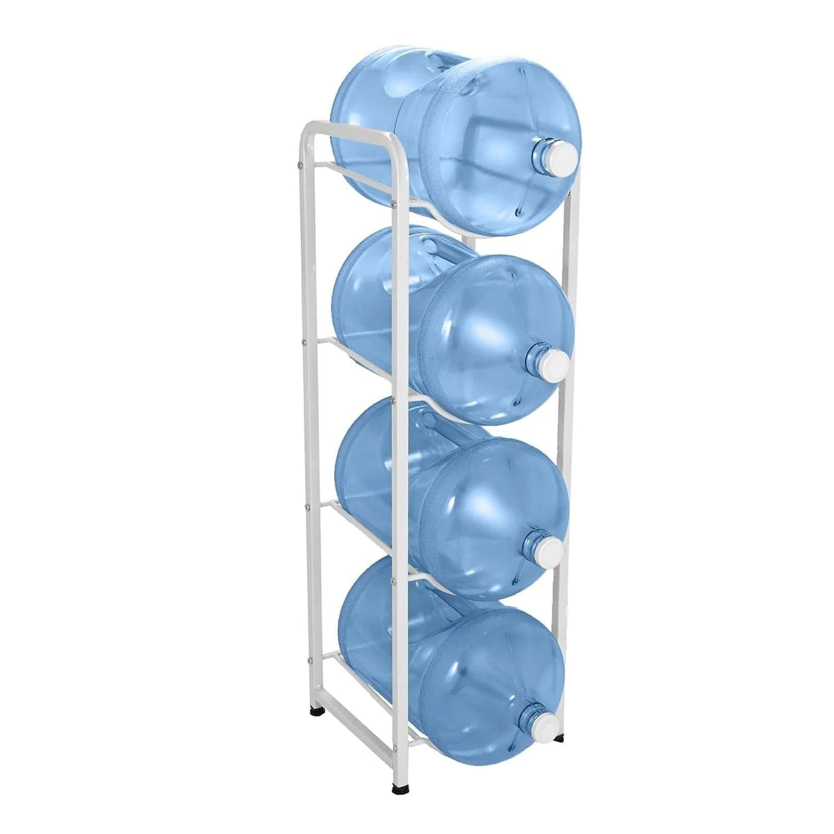Single Column 4-Bottle Storage Rack, White | Brio Water